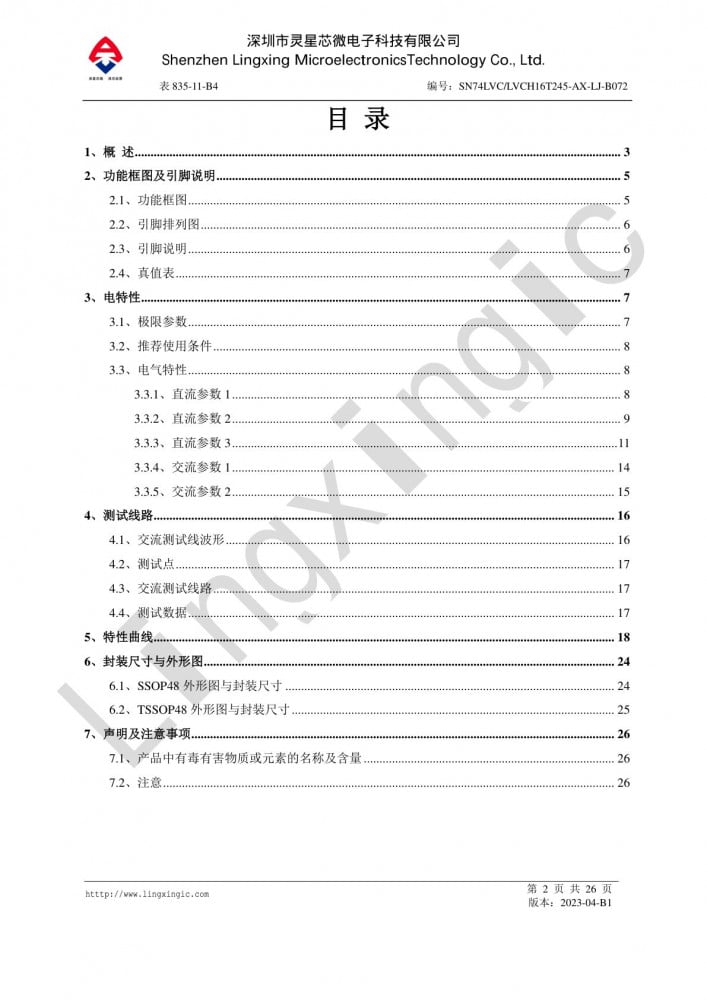 Datasheet page 2