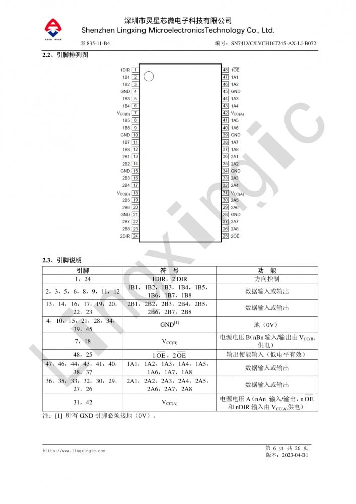 Datasheet page 6