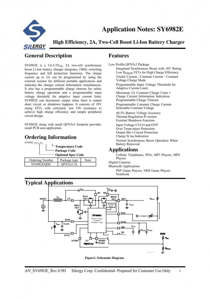 SY6982EQDC datasheet page 1