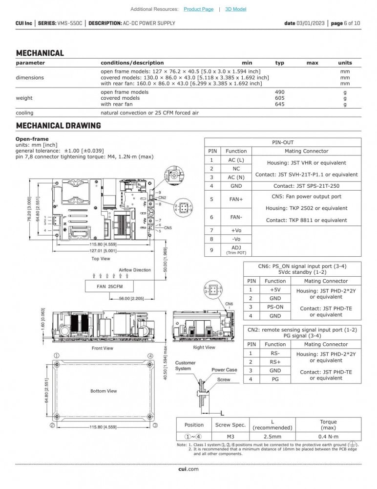 VMS-550C datasheet page 6