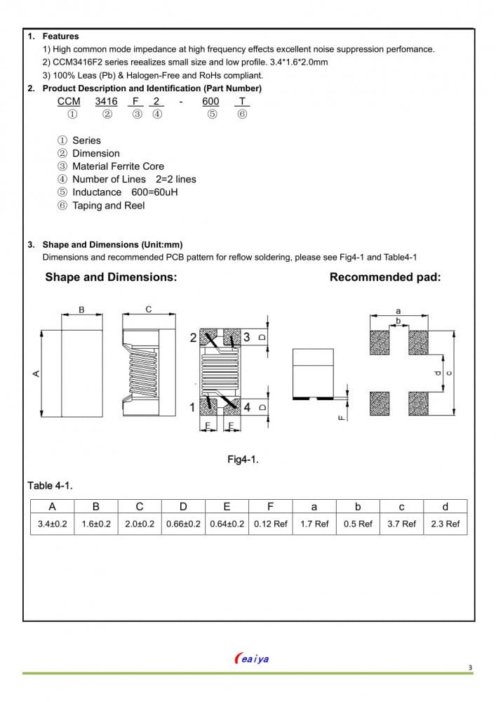 CCM3416F2-600T datasheet page 3
