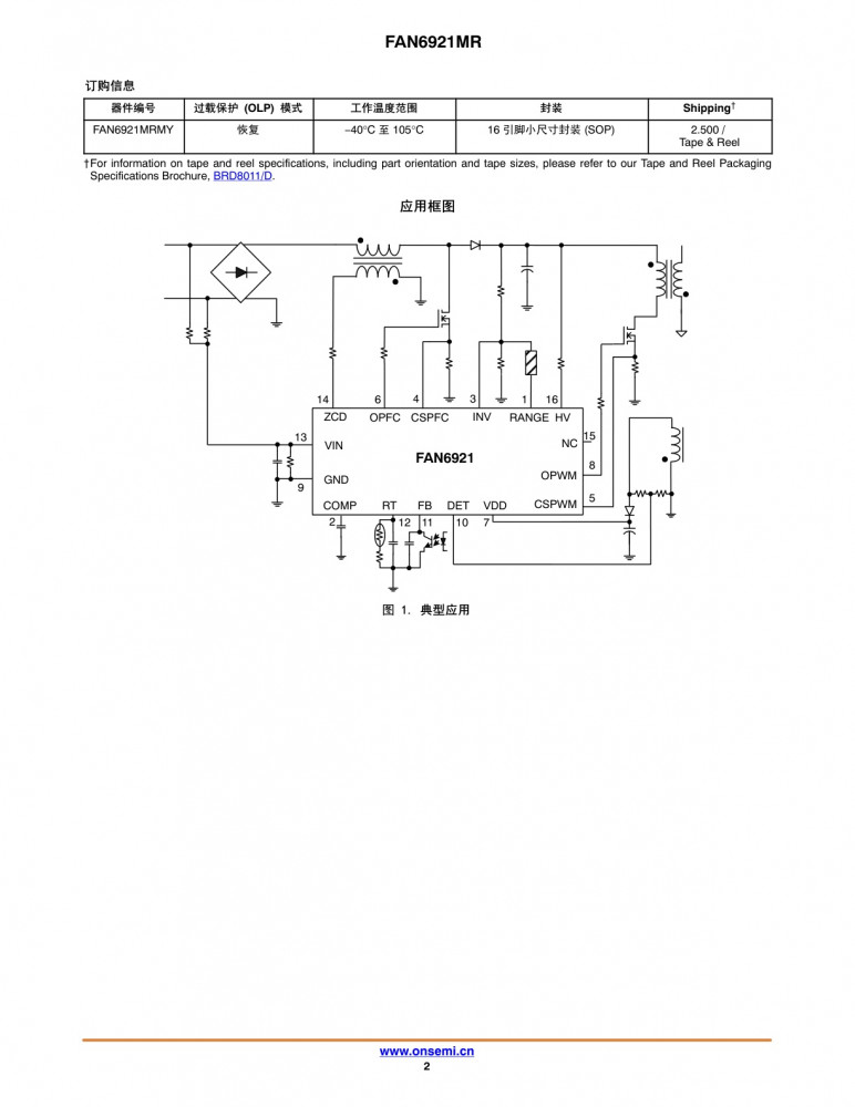 FAN6921MR technical document page 2