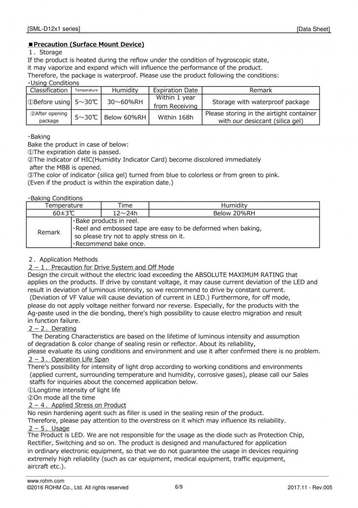 ROHM SML-D12Y1WT86 document page 6