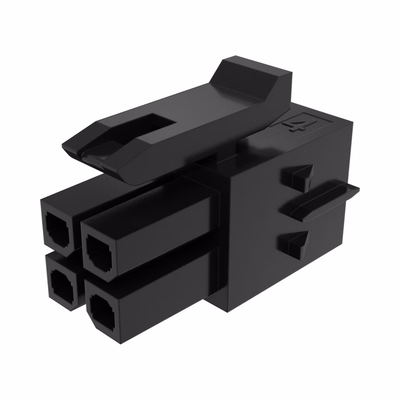 Micro-Fit+ Receptacle Housing, Dual Row, 4 Circuits, UL 94V-0, Low-Halogen, Black for sale