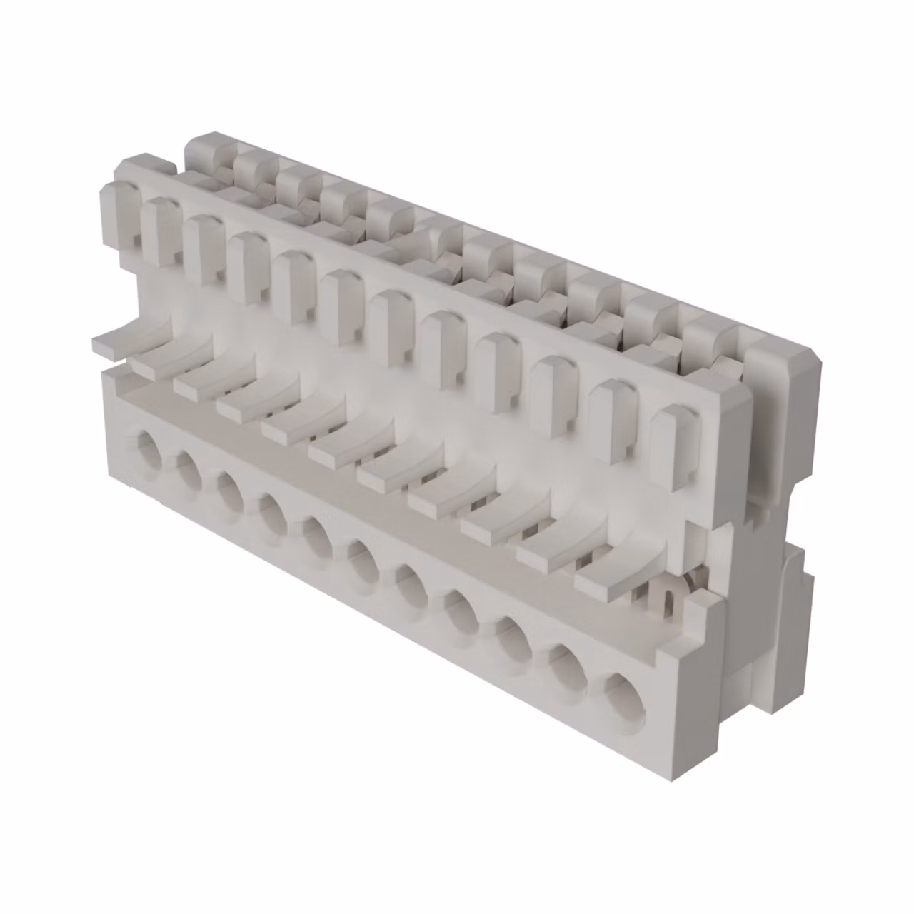 Appli-Mate RAST 2.5 Female Connector, 2.50mm Pitch, 11 Circuits, All Position Keys, Open Endwalls, Polarizing Rib Between Circuits 5 & 6 for sale