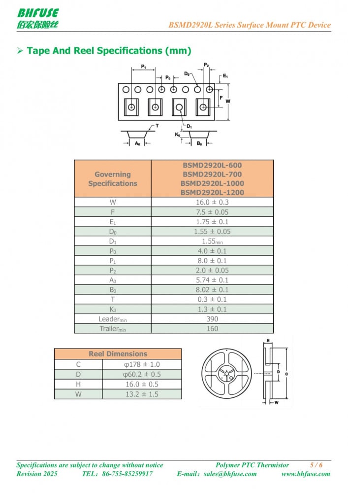 BHFUSE BSMD2920L datasheet page 5