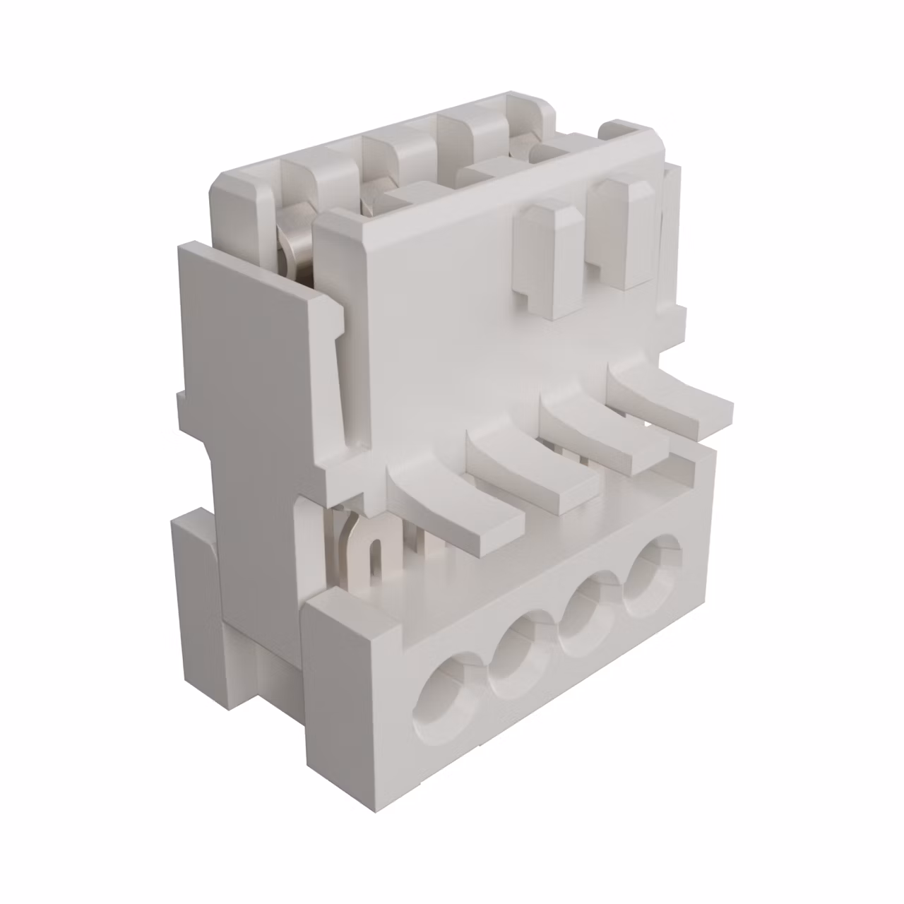 Appli-Mate RAST 2.5 IDT Housing, 2.50mm Pitch, with Side Latches, Female, 6 Circuits, Position Keys A & G Removed, Polarizing Rib Between 2/3, Black Color Stripe