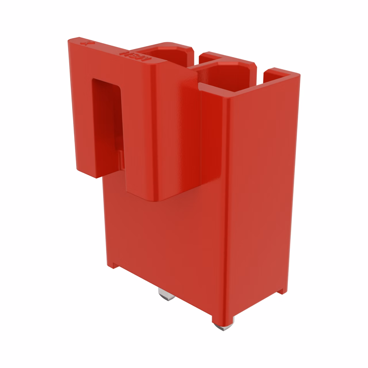 Mega-Fit ColorLock Vertical Header, 5.70mm Pitch, Single Row, 2 Circuits, Matte Tin (Sn) Plating, Glow-Wire Capable, Tray, Red for sale