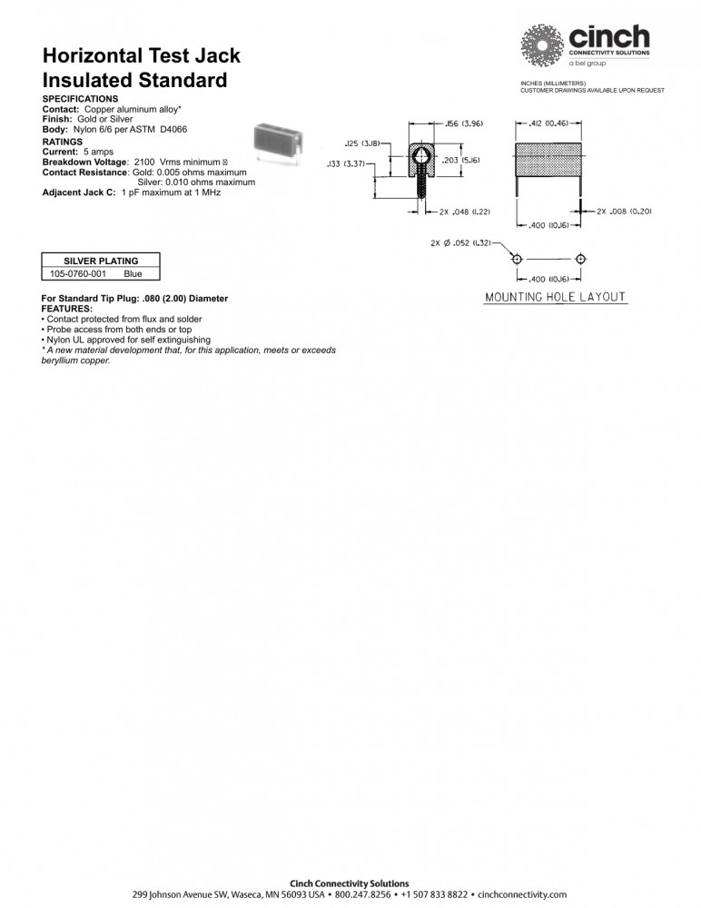 Bel Fuse 105-0760-001 technical document