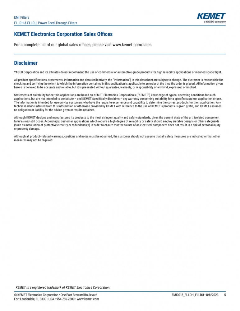 KEMET FLLDU datasheet page 5