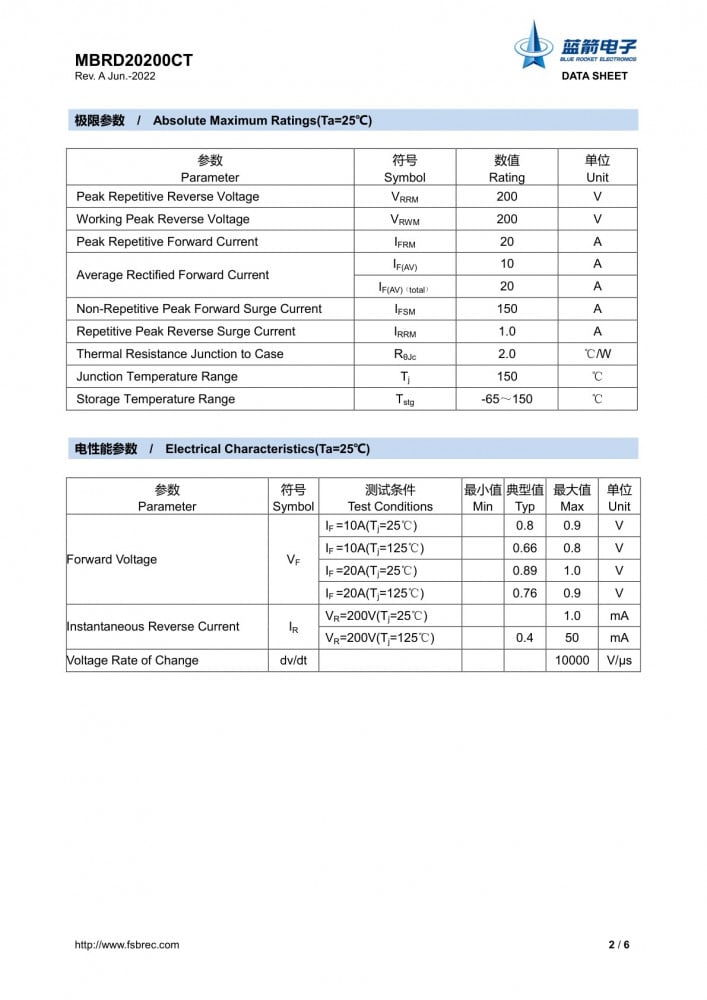 MBRD20200CT-01 datasheet page 2