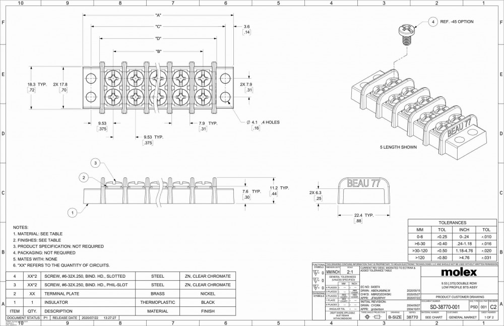 Product drawing page 1