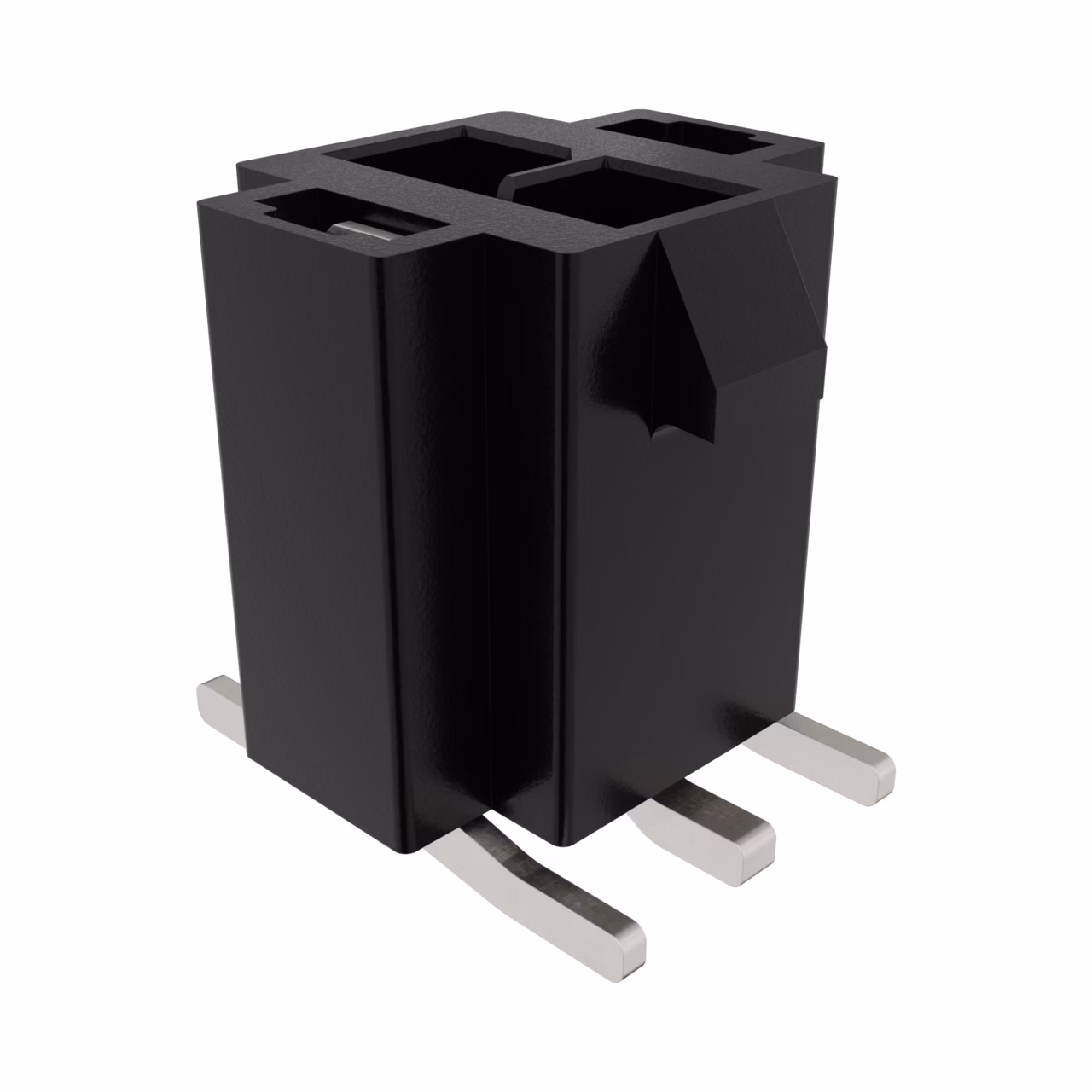 Mini-Fit Max Vertical Header, Dual Row, Surface Mount, 2 Circuits, Matte Tin (Sn) Plating, Black, Glow-Wire Capable, Tape and Reel for sale