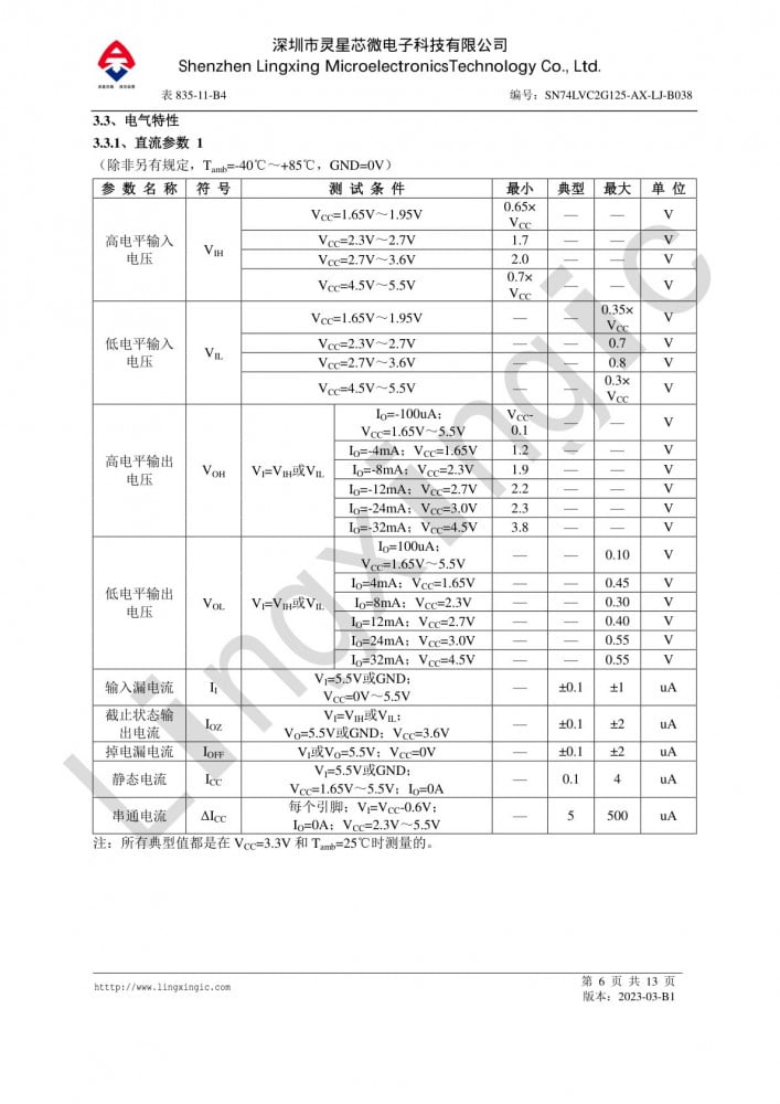 SN74LVC2G125 datasheet page 6