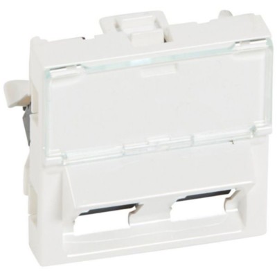 Mosaic™ - RJ45 socket category 6 UTP 2 modules white