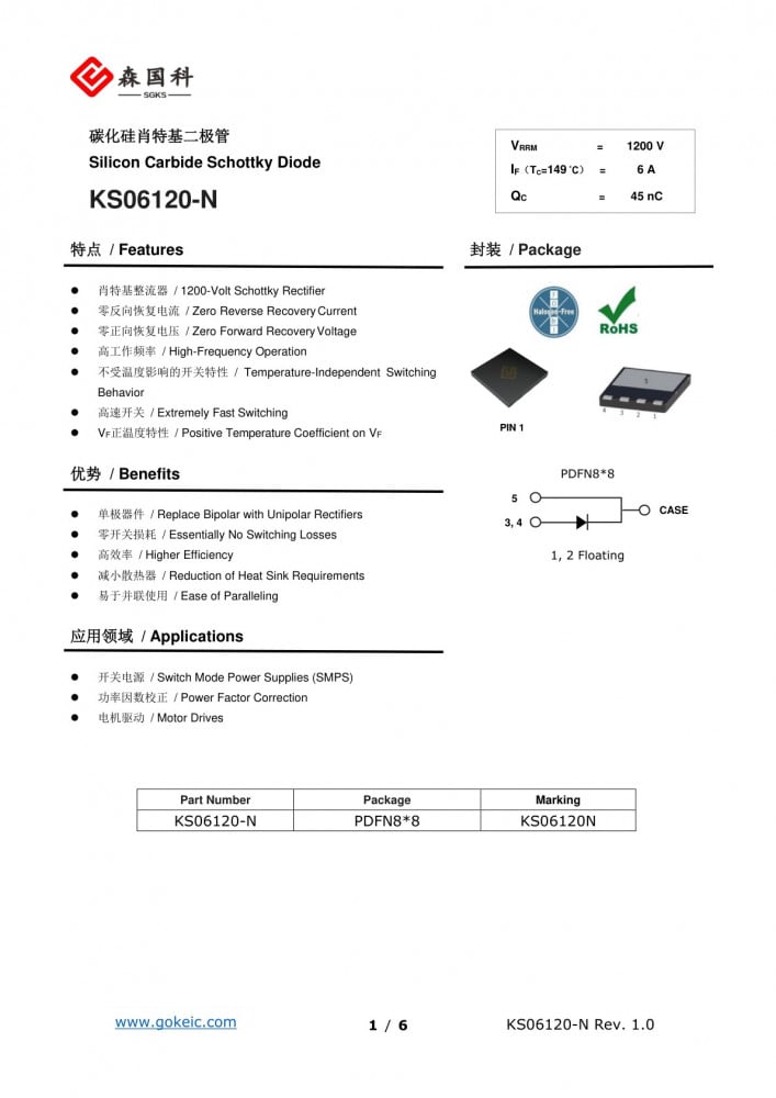 KS06120-N datasheet page 1