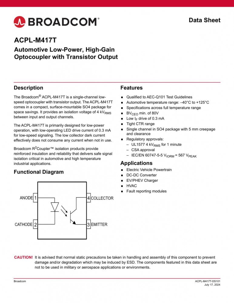 ACPL-M417T datasheet page 1