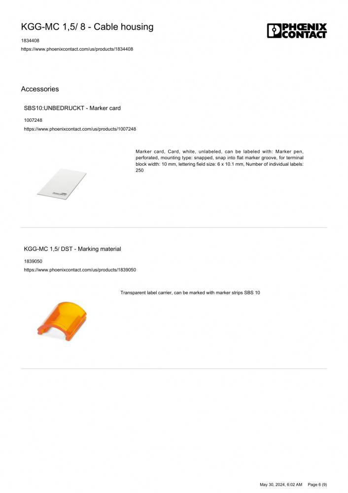 Phoenix Contact 1834408 technical document page 6