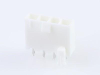Mini-Fit Plus Header, Dual Row, Vertical, 4 Circuits, without Snap-in Plastic Peg PCB Lock, Nylon 6/6, UL 94V-0, Tin (Sn) Plating