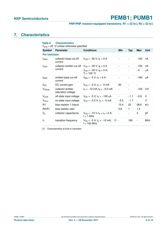 PUMB1 data sheet page 7