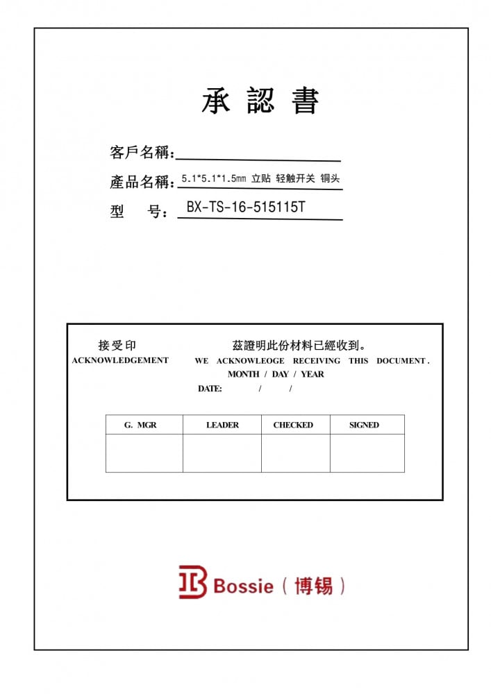 BX-TS-16-515115T approval document page 1