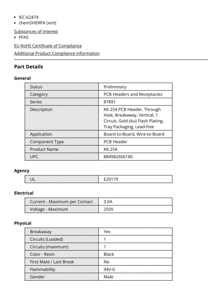Technical document image 2 for MOLEX 878910101