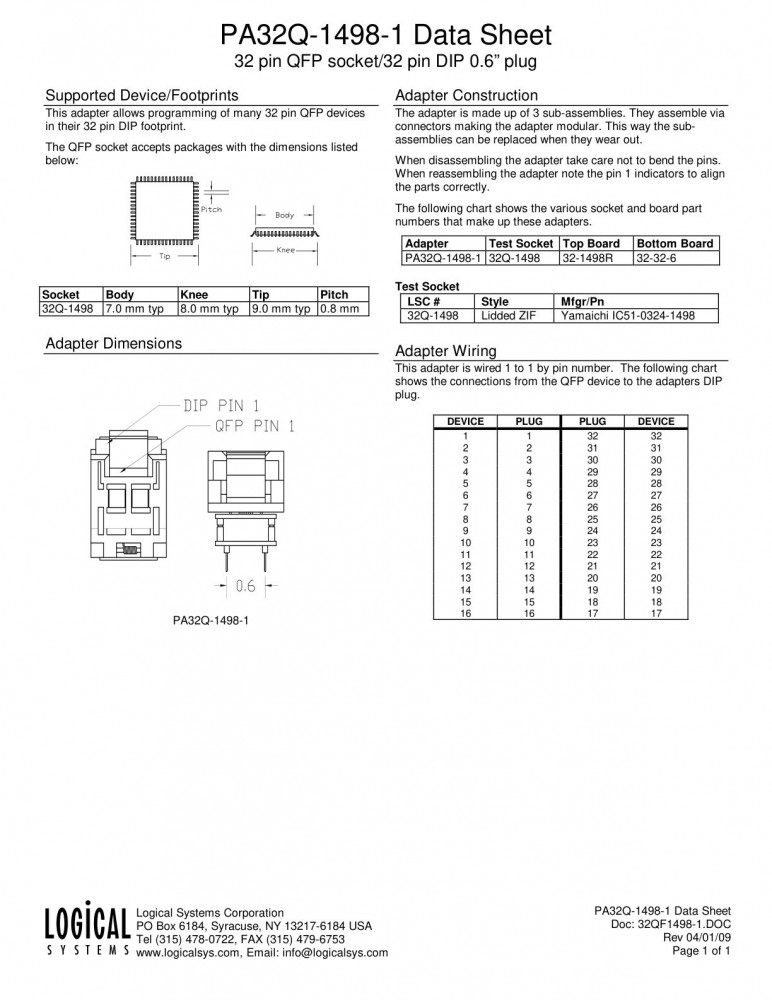 PA32Q-1498-1 product documentation page
