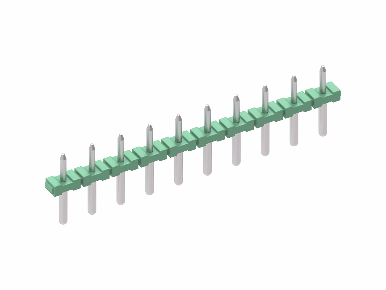 11.11mm Pitch Beau PCB Fixed Mount Barrier Terminal Strip, Low Profile, 300V, 11 Circuits