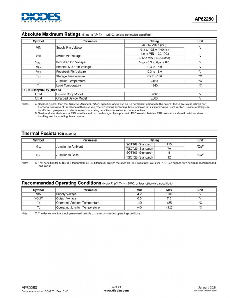 AP62250Z6-7 datasheet page 4