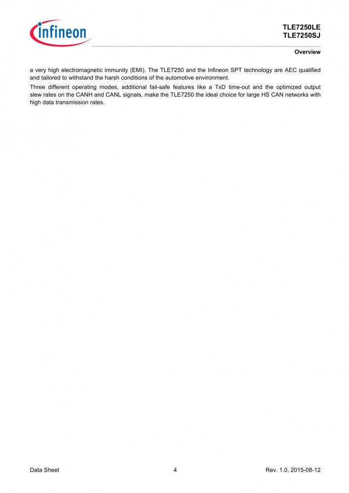 TLE7250SJ datasheet page 4