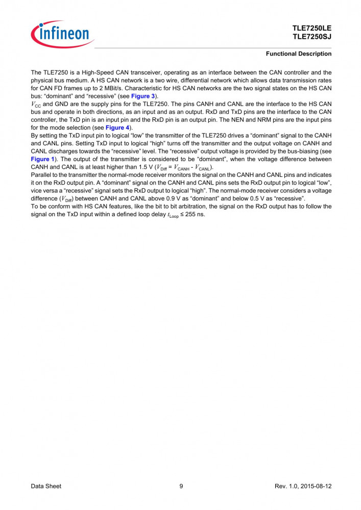 TLE7250SJ datasheet page 9