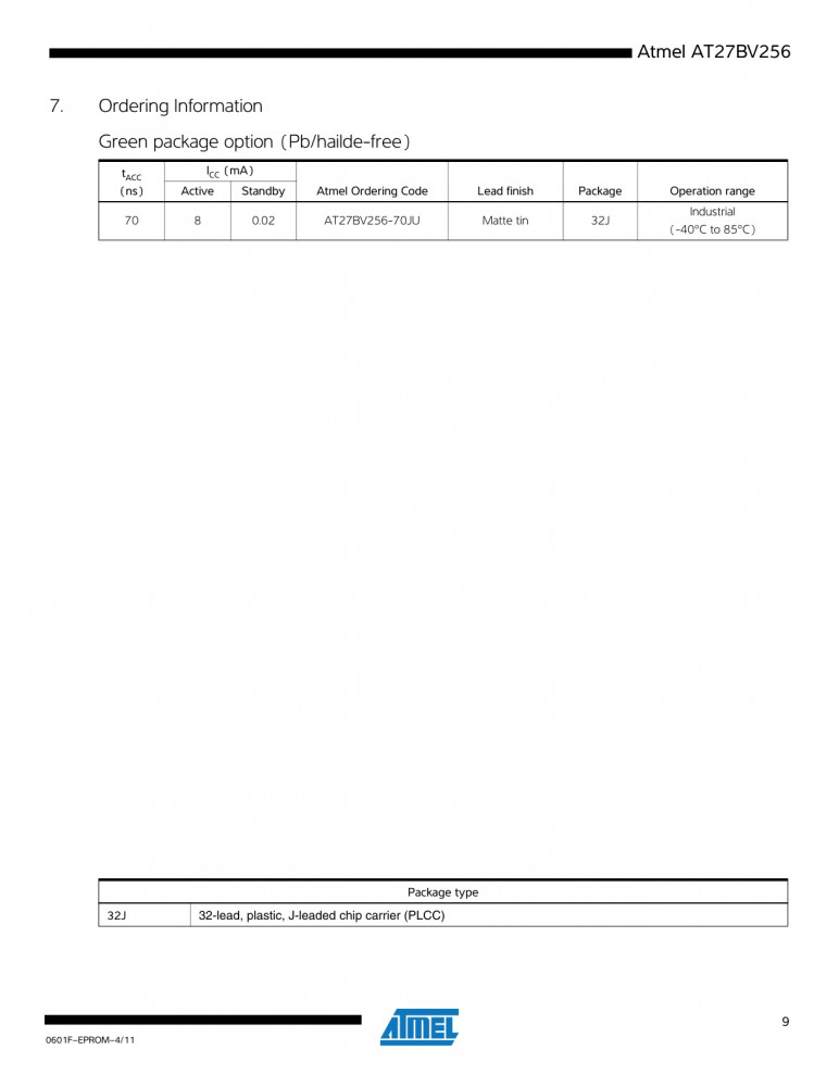 AT27BV256 datasheet page 9