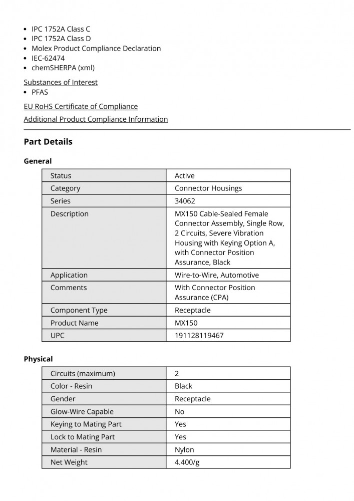 MOLEX 340624006 product document image 2