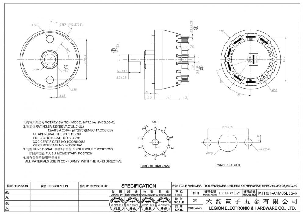 Legion MFR01-A1M05L3S-R technical document