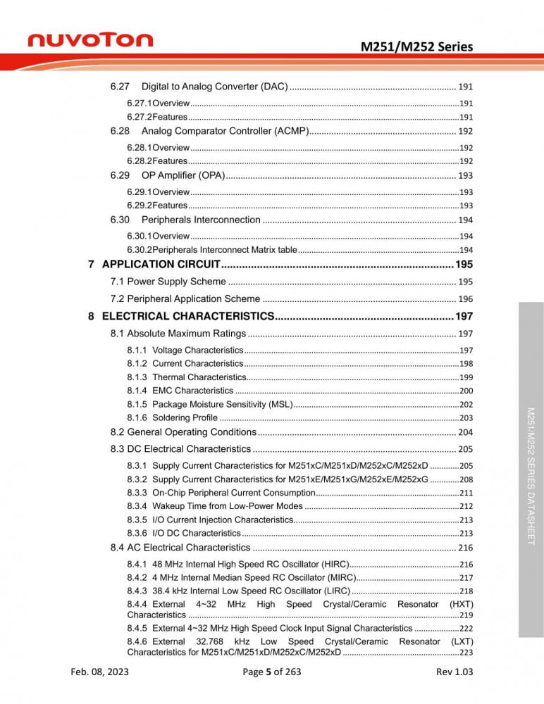 M251/M252 datasheet page 5