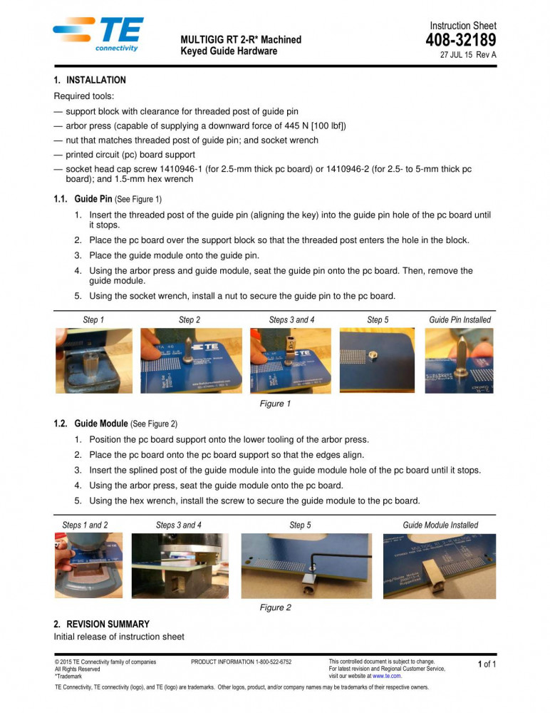 TE Connectivity 2000713-1 installation instruction preview