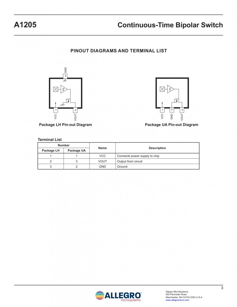 A1205 datasheet page 3
