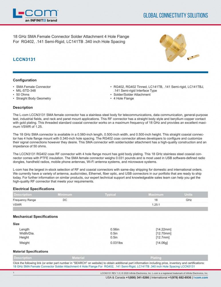 LCCN3131 technical document page 1