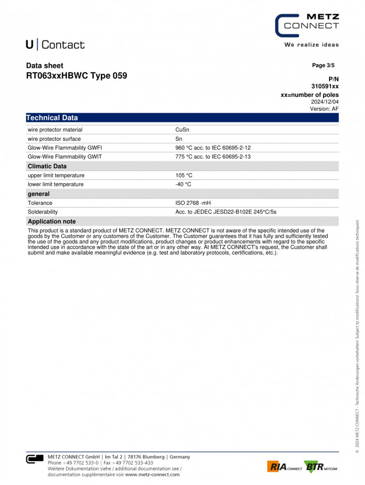 METZ CONNECT 31059103 datasheet page 3