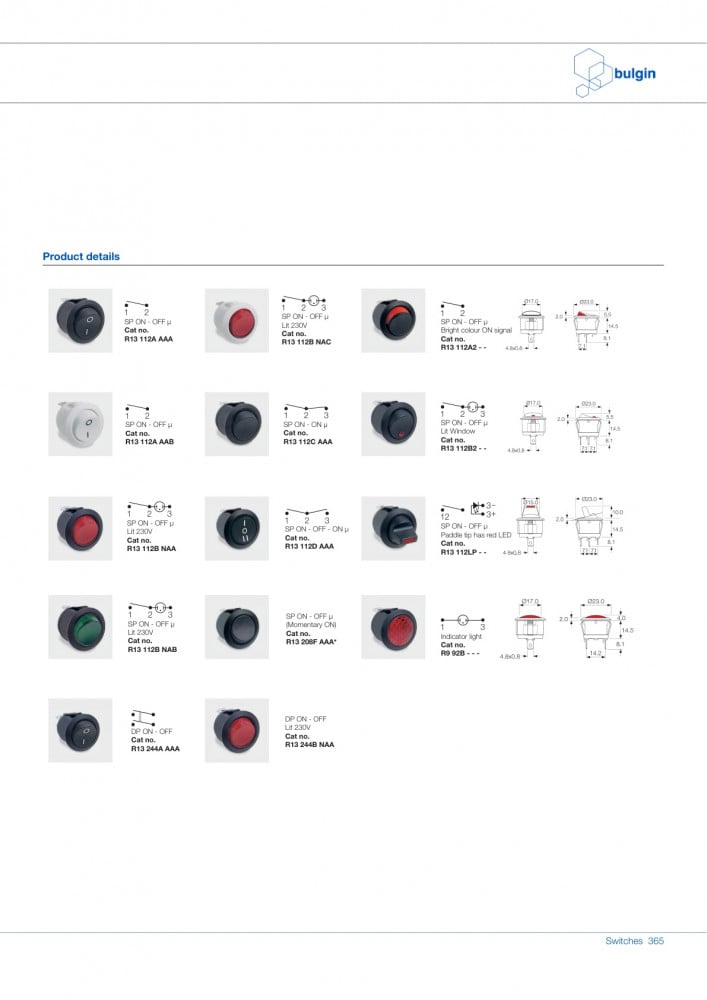 Bulgin R13 series technical reference page 2