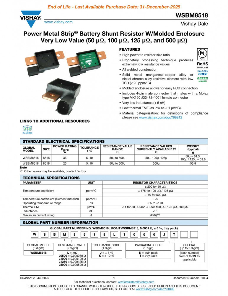 WSBM8518 technical document page 1