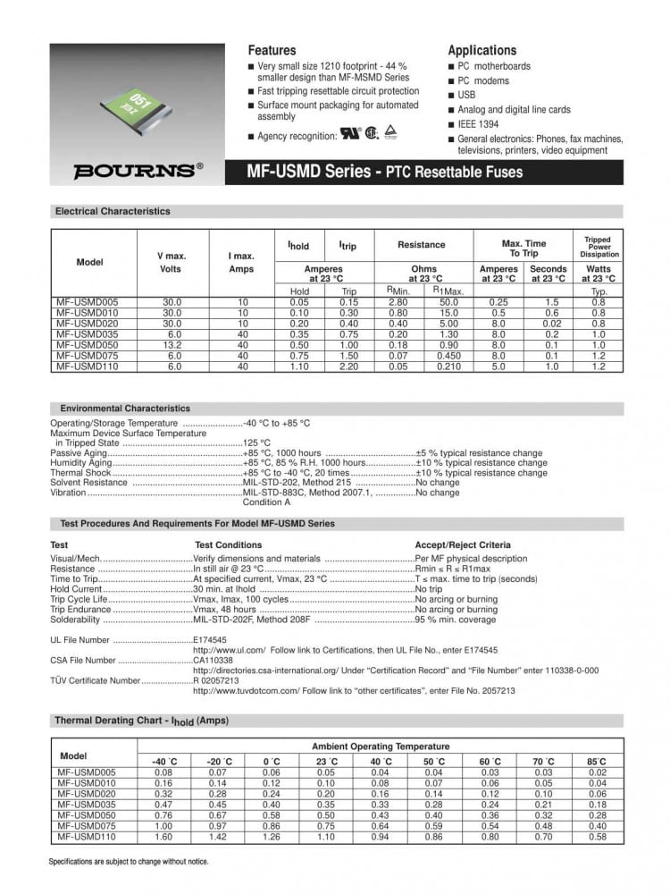MF-USMD005-2 datasheet page 1