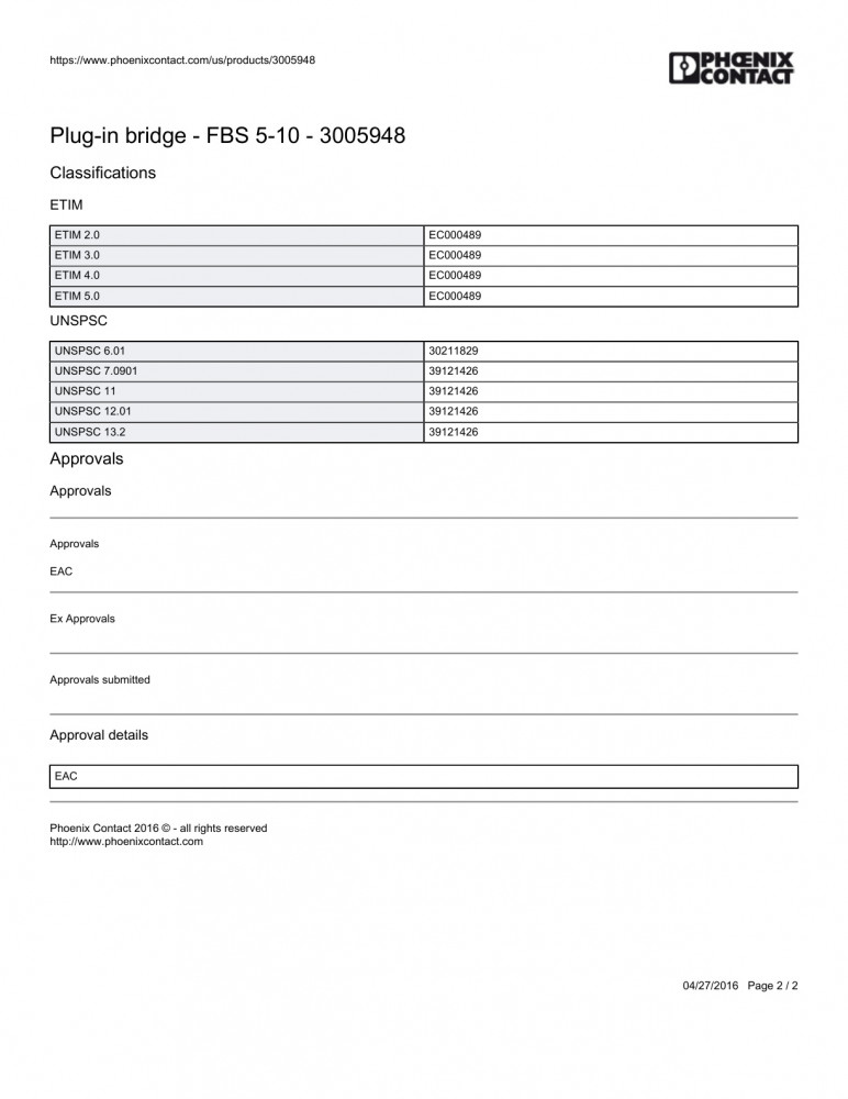 Phoenix Contact FBS 5-10 3005948 product document page 2