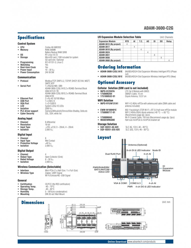 ADAM-3600 technical document page 2
