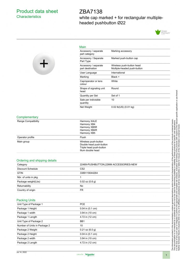 ZBA7138 technical document page 1