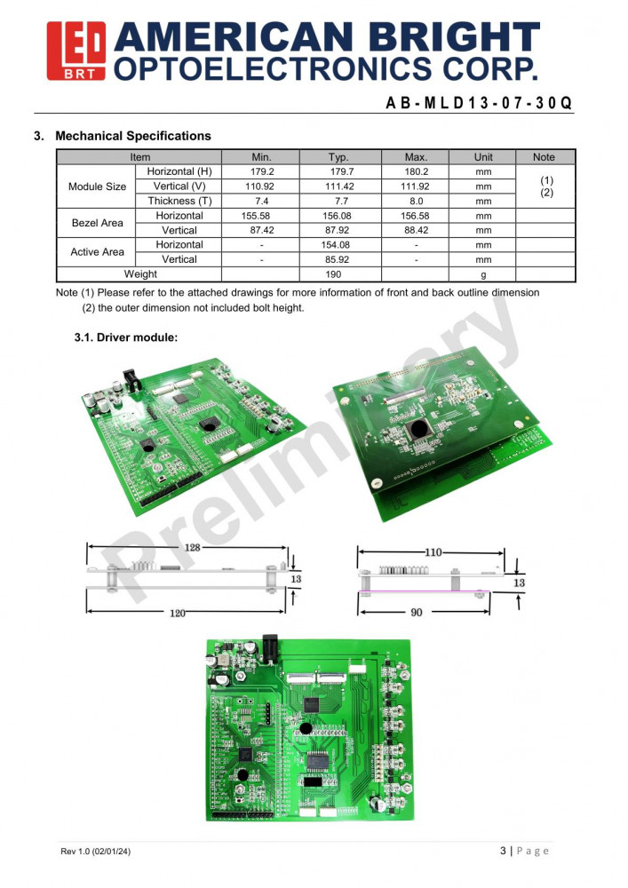 AB-MLD13-07-30Q datasheet page 3