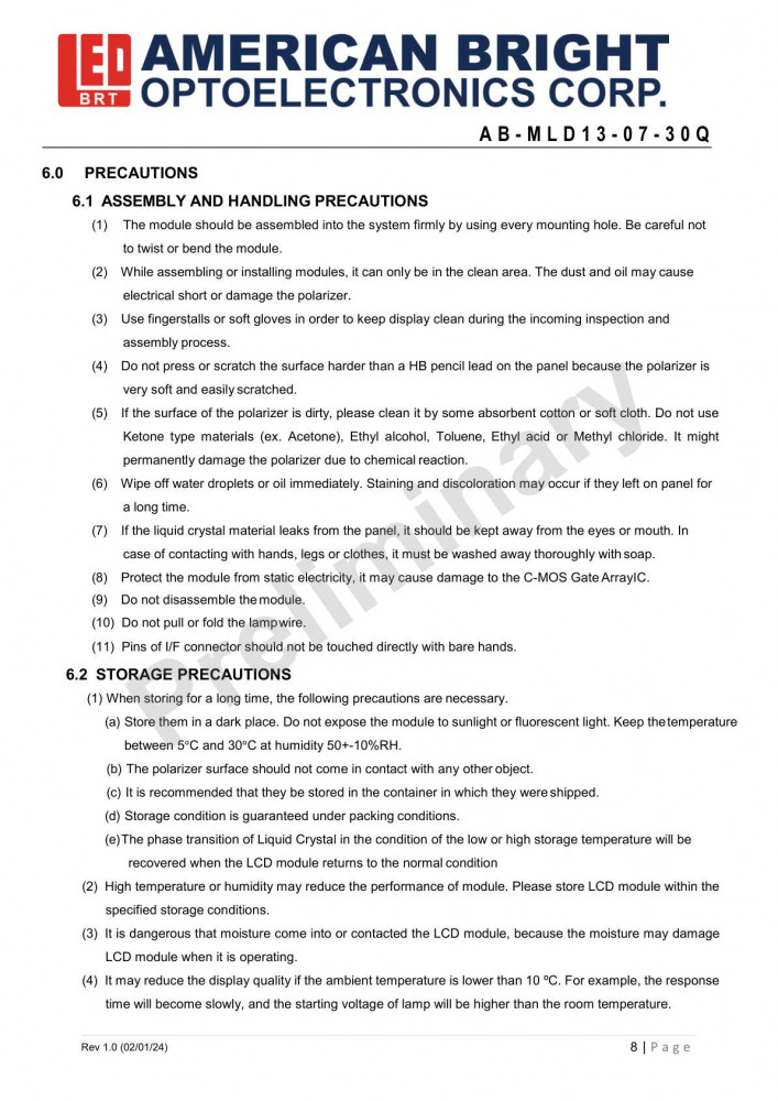 AB-MLD13-07-30Q datasheet page 8