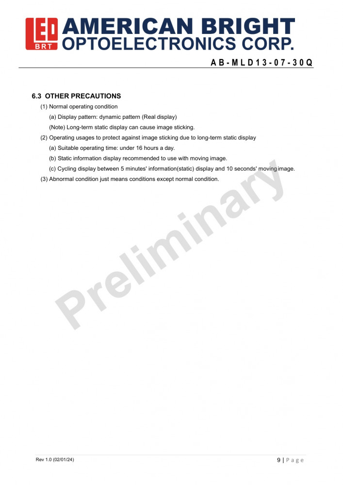 AB-MLD13-07-30Q datasheet page 9