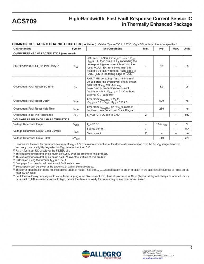 ALLEGRO ACS709 datasheet page 5