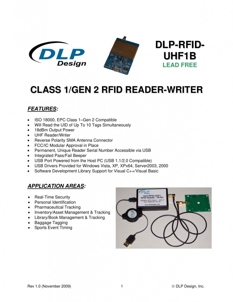 DLP-RFID-UHF1B document page 1